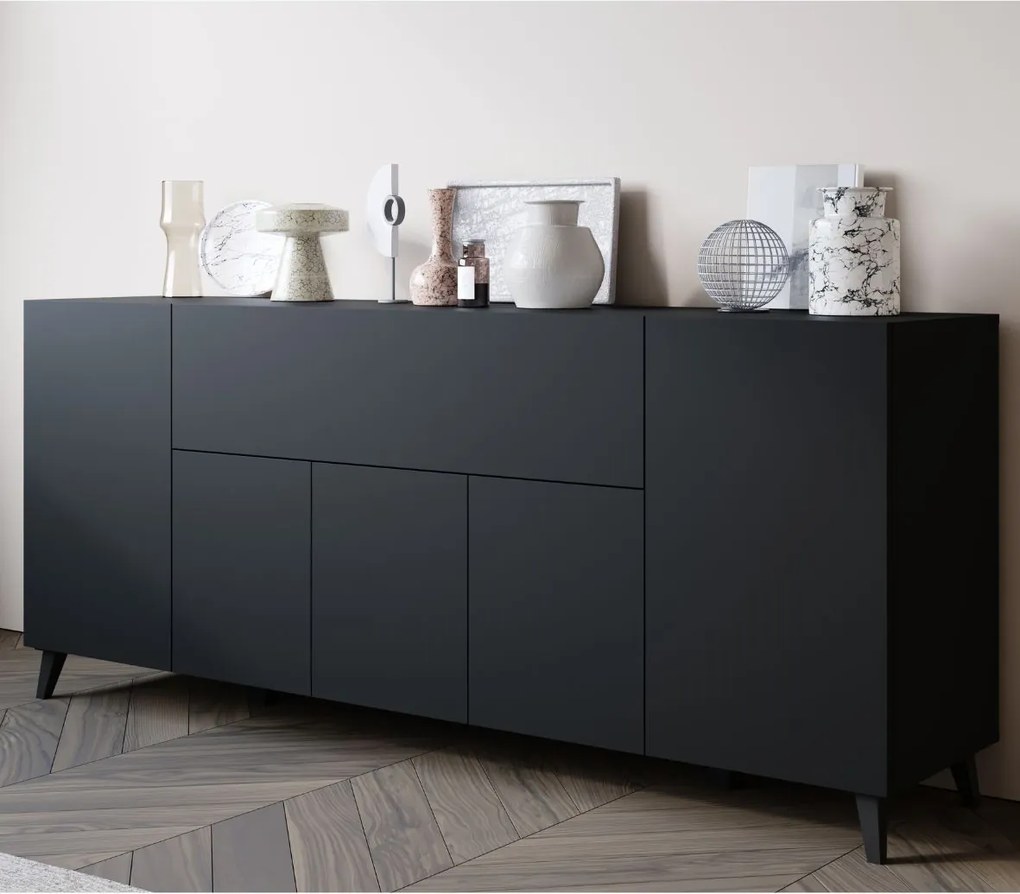 Komoda 180 cm černá Phuket laminát