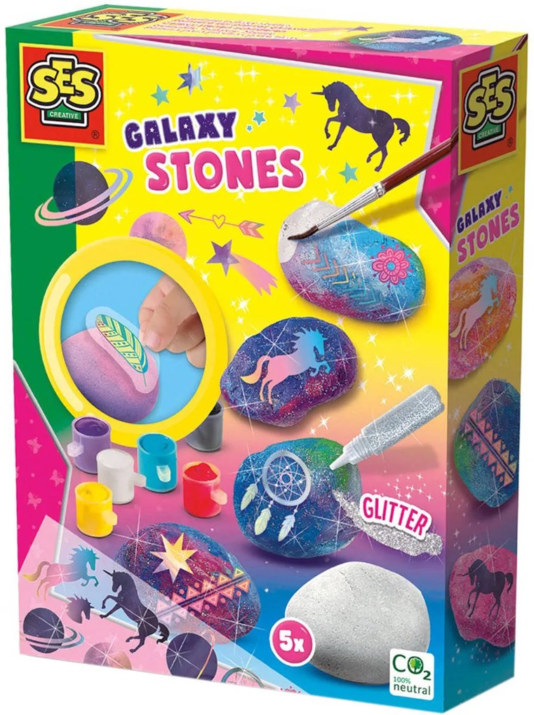 SES CREATIVE Galaxy malování kamínků kreativní set v krabici 14766