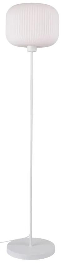 Nordlux Opálově bílá skleněná stojací lampa Milford 139,4 cm