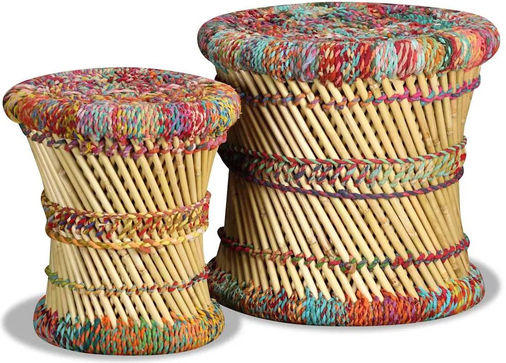 Stoličky chindi design 2 ks vícebarevné bambus 244216