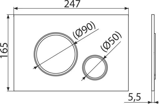 Alcadrain Ovládací tlačítko pro předstěnové instalační systémy, chrom-mat/chrom-lesk - M772