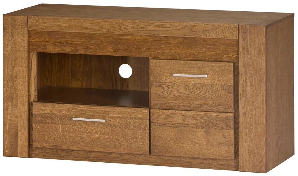 Televizní stolek Velvet II 24 111 cm z masivu s LED osvětlením dub Rustikal