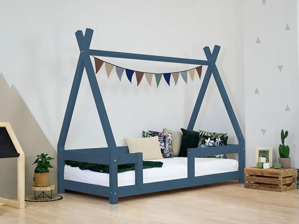 Benlemi Dětská domečková postel NAKANA  s bočnicí Barva: Béžová, Rozměr: 90 x 200 cm
