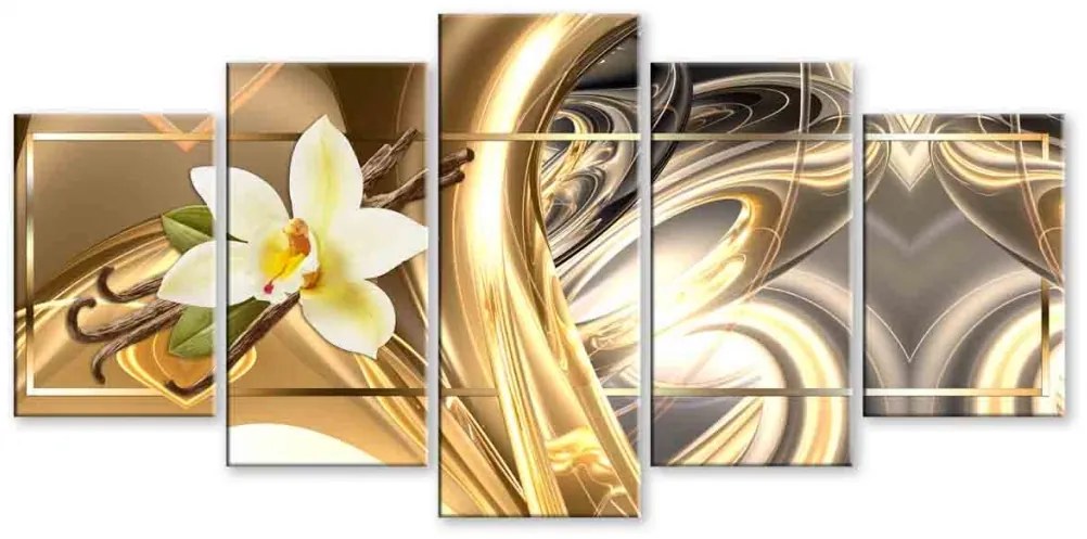 Malvis ® Obraz Abstraktní vanilka zlatá Velikost: 100x50 cm