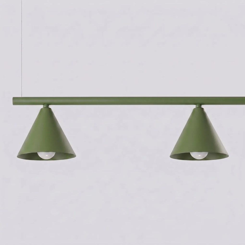 Sollux Lighting Lustr NOX 4L olivově zelený