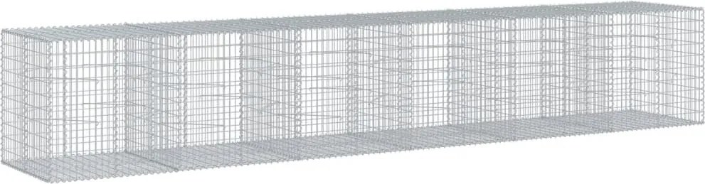 Gabionový koš s víkem 600 x 100 x 100 cm pozinkované železo 3295200