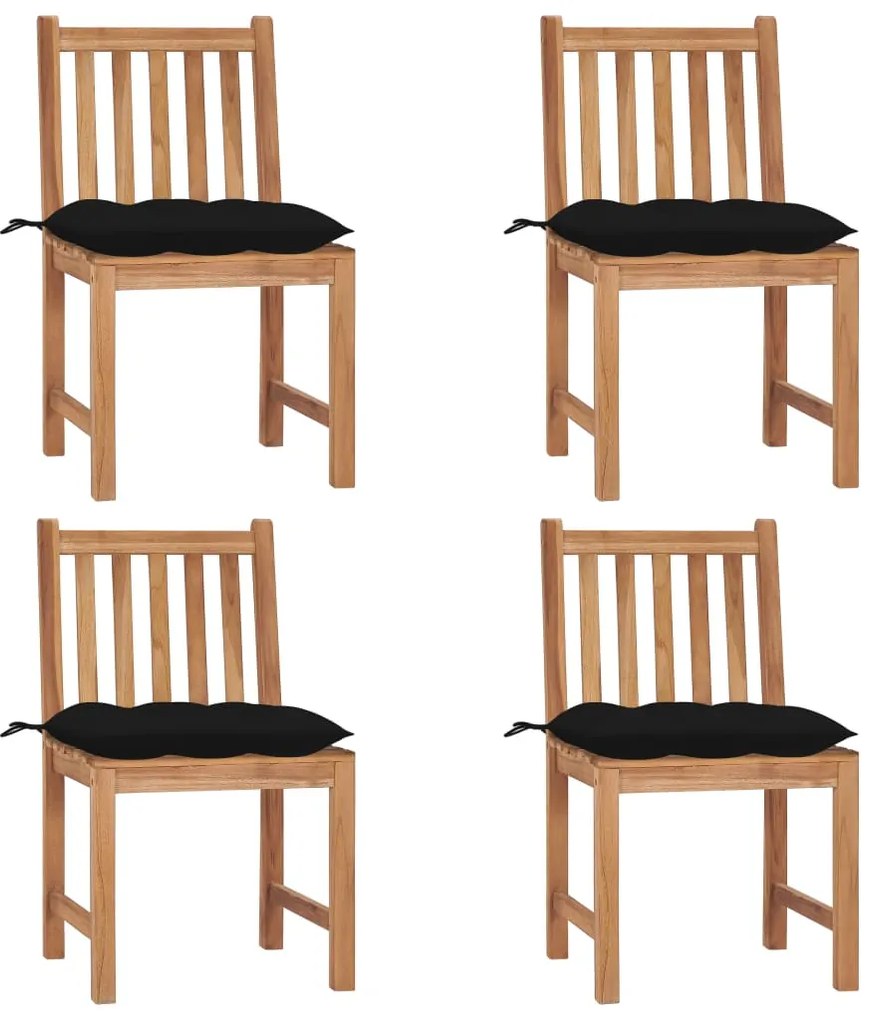 Zahradní židle s poduškami 4 ks masivní teak 3073110