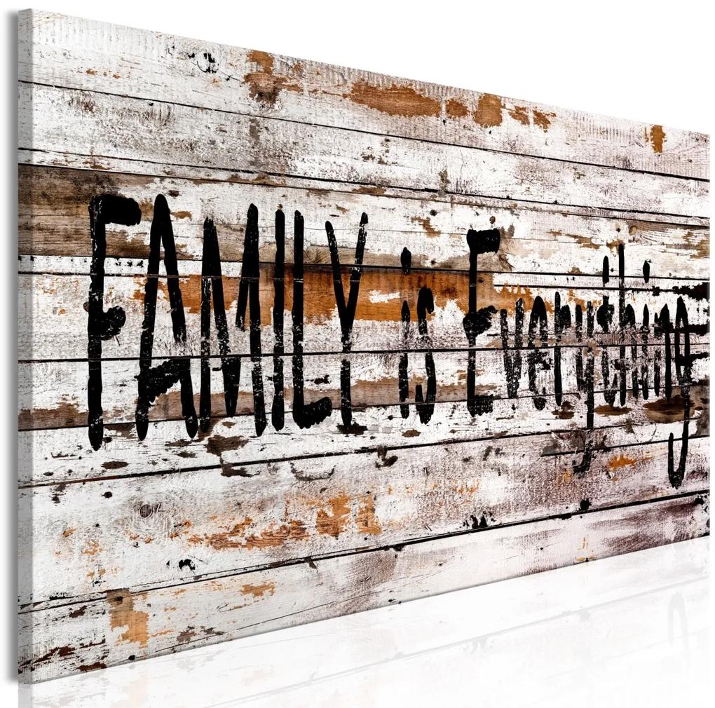 Obraz - Wooden Board: Family Is Everything (1 Part) Narrow