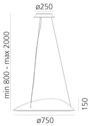 Artemide 1401010APP-LED Stmívatelný lustr na lanku AMELUNA LED/41W/230V 3000K