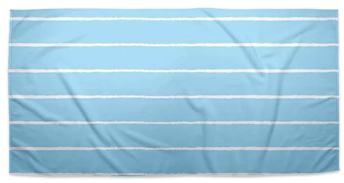 Ručník SABLIO -  Bílé linky na modré 70x140 cm