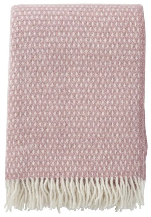 Vlněný pléd Knut pink 130x200, Klippan Švédsko Růžová