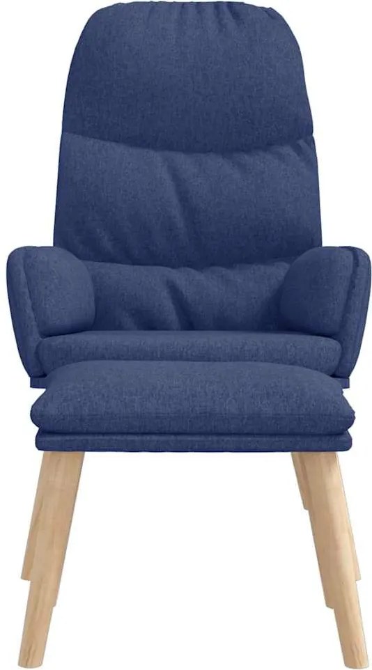 Relaxační křeslo se stoličkou modré textil 3097346