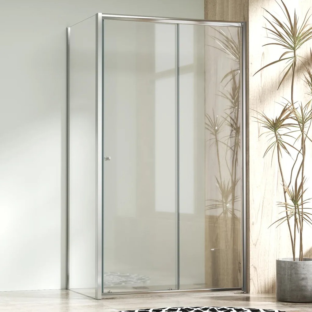 NICOL COMBI Chrom 100x80 čiré Sprchový kout s posuvnými dveřmi