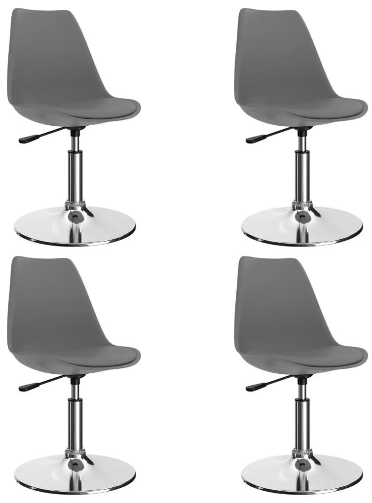 324202 vidaXL Otočné jídelní židle 4 ks světle šedé umělá kůže