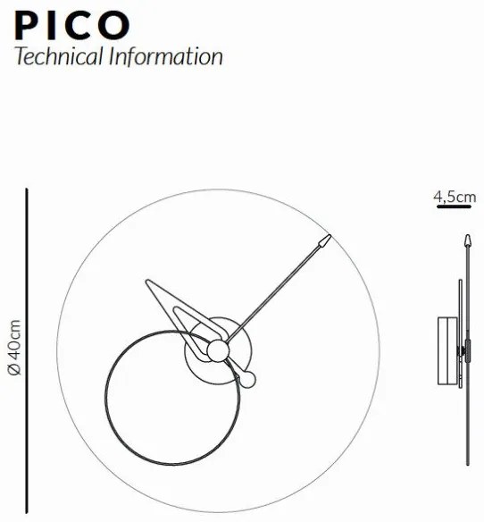 Designové nástěnné hodiny Nomon Pico BW 40cm
