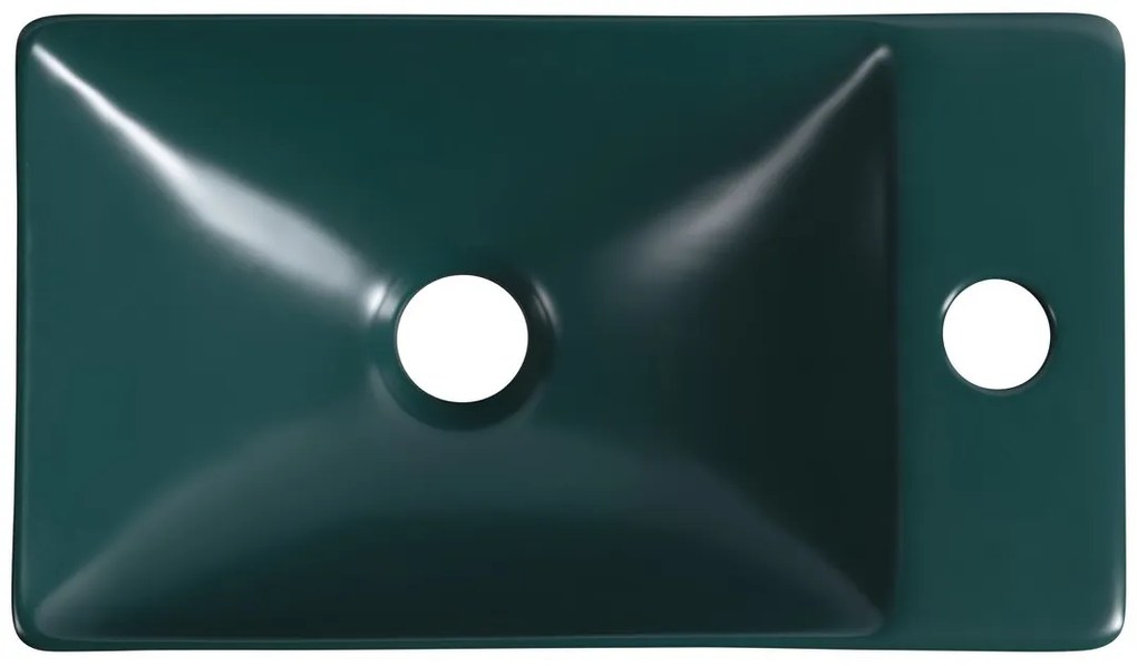 Sapho Sapho, MARGITHA keramické umyvadlo 38x22cm, otvor pro baterii vpravo, petrolejová, MGT38220