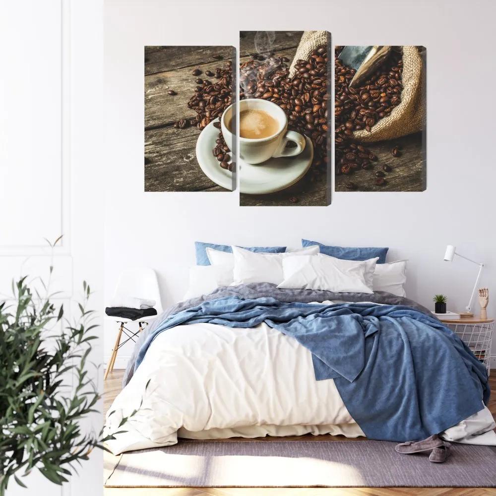 Vícedílný obraz Šálek Horké Kávy Nedostatek Nedostatek Přírodní plátno 180x120