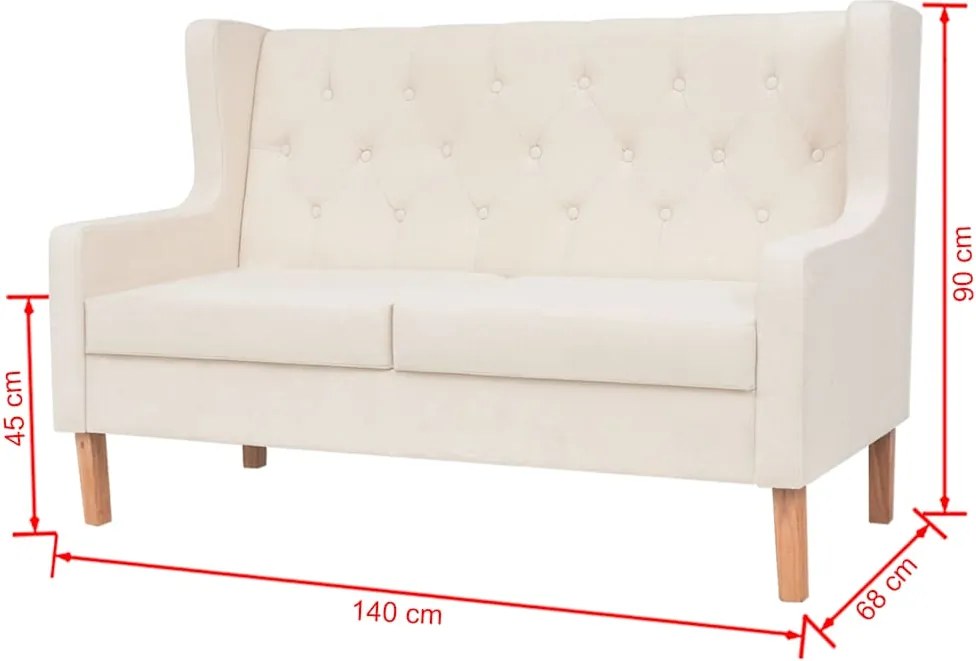 2místná pohovka textil krémově bílá 245450