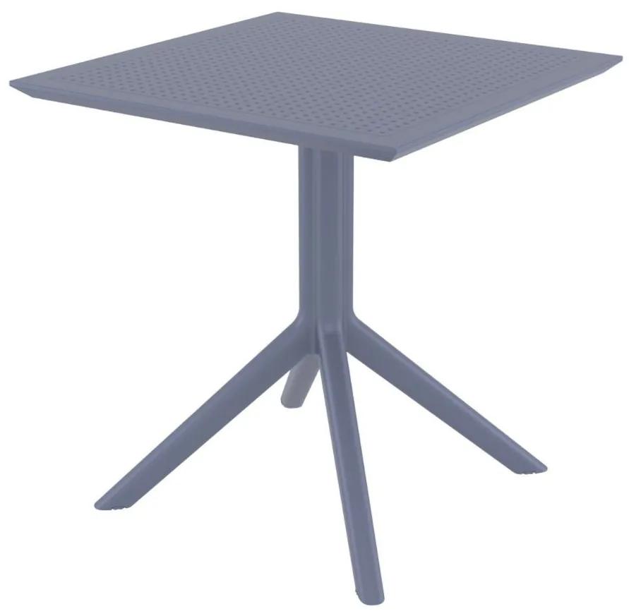 Plastový stůl na terasu SKY, 70x70, šedý