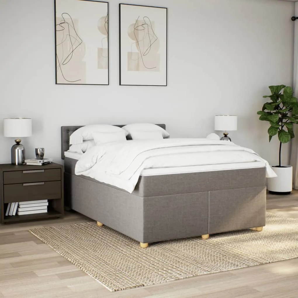 Box spring postel s matrací taupe 140x200 cm textil 3289021