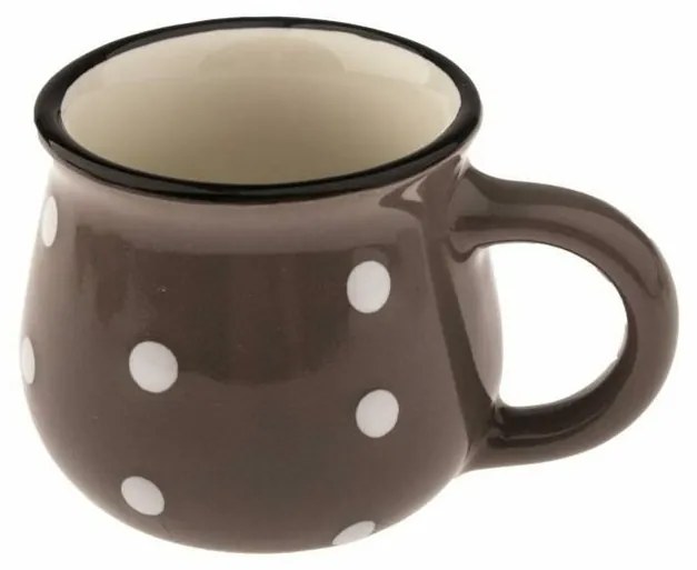Keramický hrnek Dots 75 ml, šedá, 75 ml