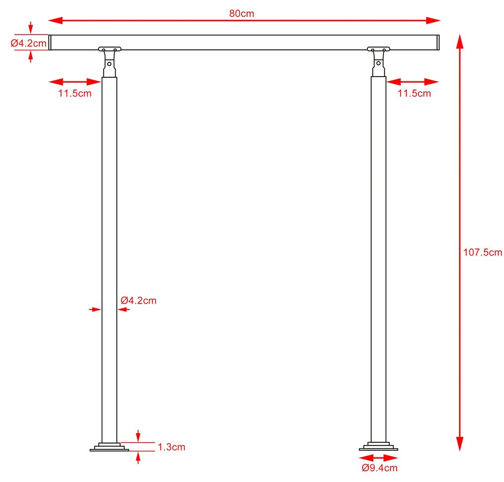 PEPU Zábradlí na schodiště  80 cm