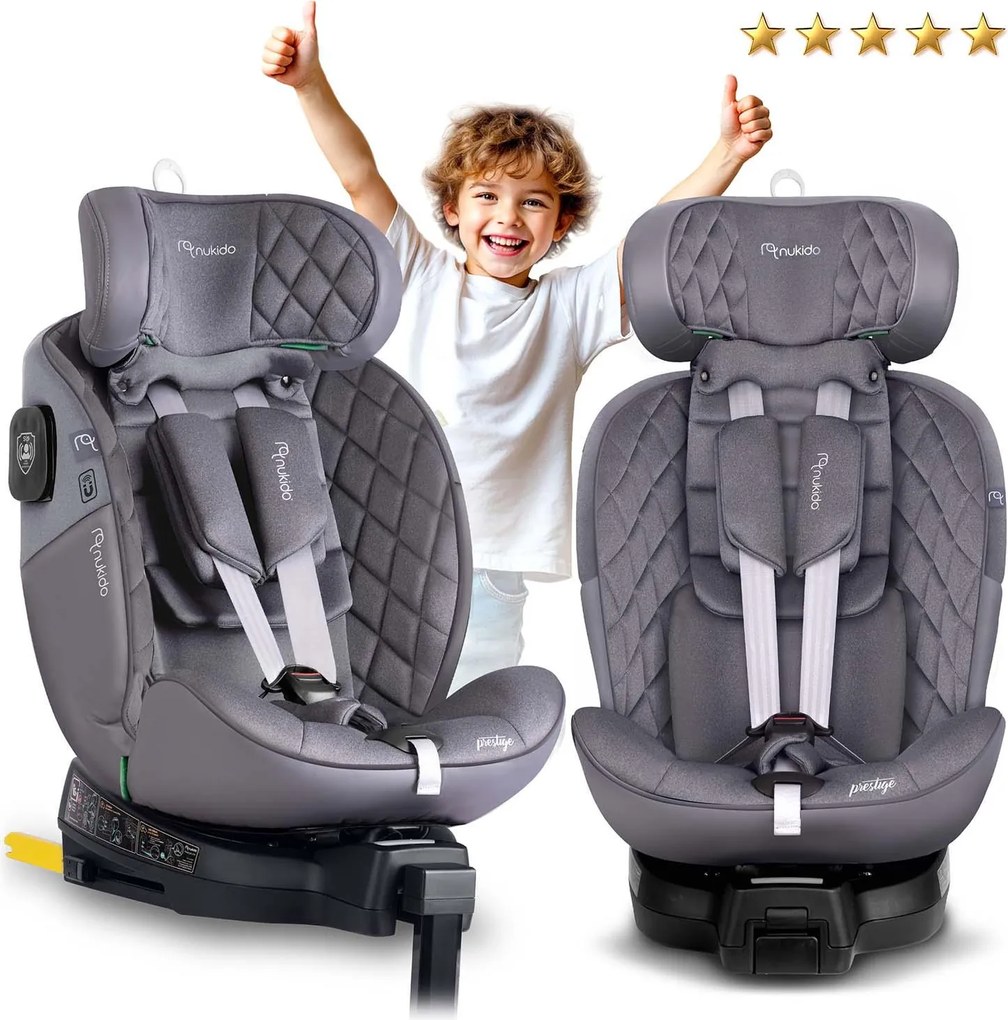 Autosedačka ISOFIX, 0-36kg, šedá | Nukido Prestige