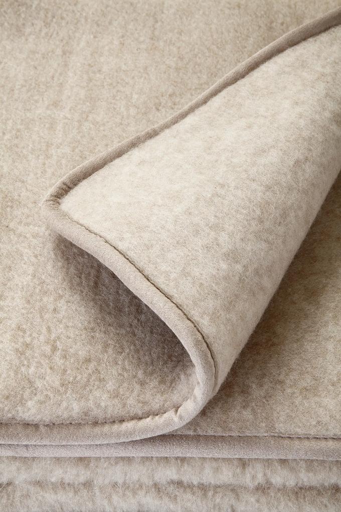 Wooline Vlněná Merino deka krémově béžová 140x200 cm, australské merino