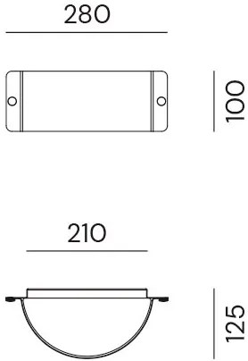 Il Fanale 252.01.RR Decori, oválné nástěnné svítidlo z mědi pro nepřímé osvětlení, 1x15W E27, délka 28cm, IP54