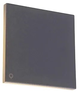 Designová nástěnná lampa šedý hliník 15 cm vč. LED 9W - Skyf