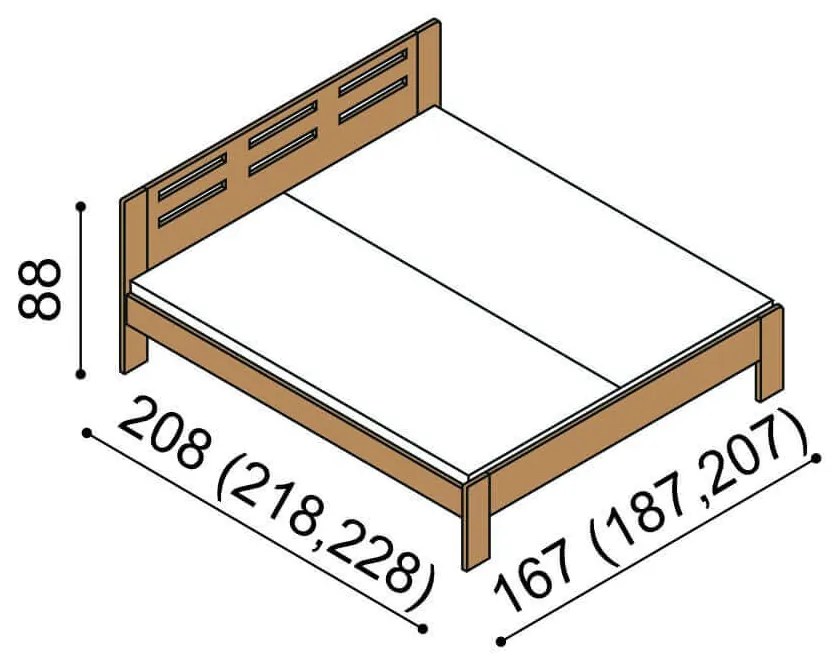 Jelínek DALILA Rozměr: 160x200 cm, Materiál: Dub, Moření: Přírodní
