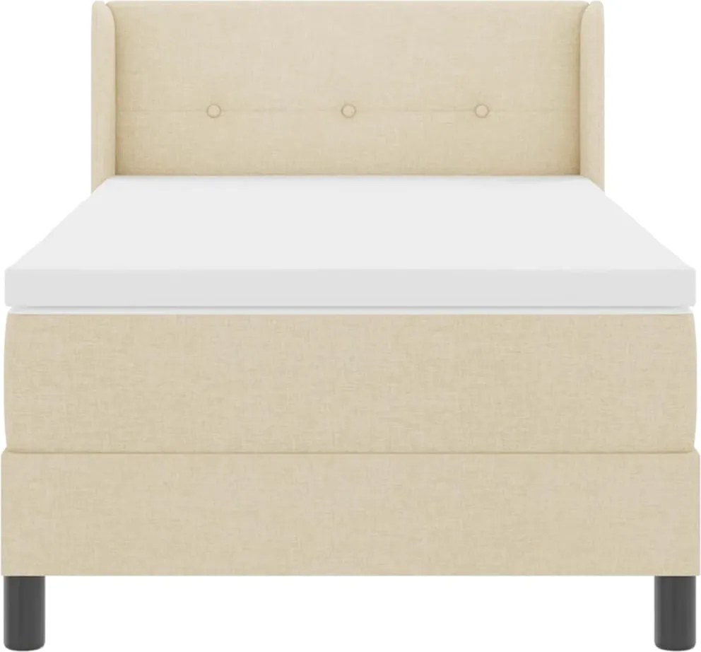 Postel s boxspringem s čelo Krémová 200 x 100 cm textil 3341095