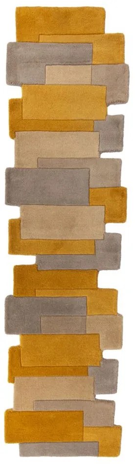 Flair Rugs koberce Ručně všívaný kusový koberec Abstract Collage Ochre/Natural ROZMĚR: 120x180