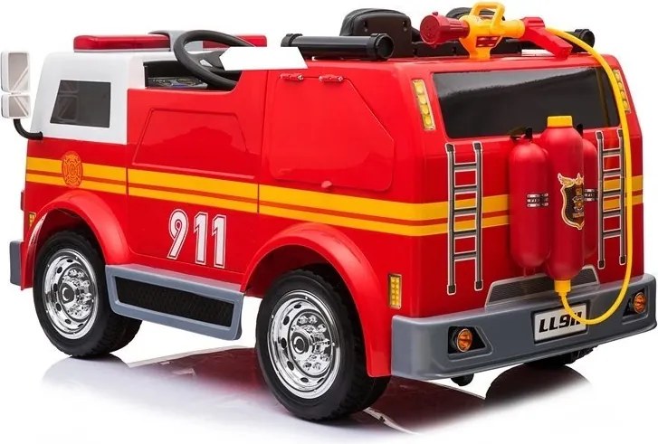 LEAN CARS Elektrické hasičské autíčko LL911 červené, dálkové ovládání