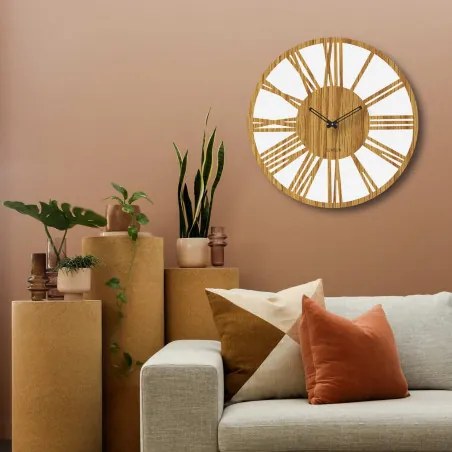 Moderní dřevěné nástěnné hodiny Designové hodiny | SENTOP HDFK029-dub
