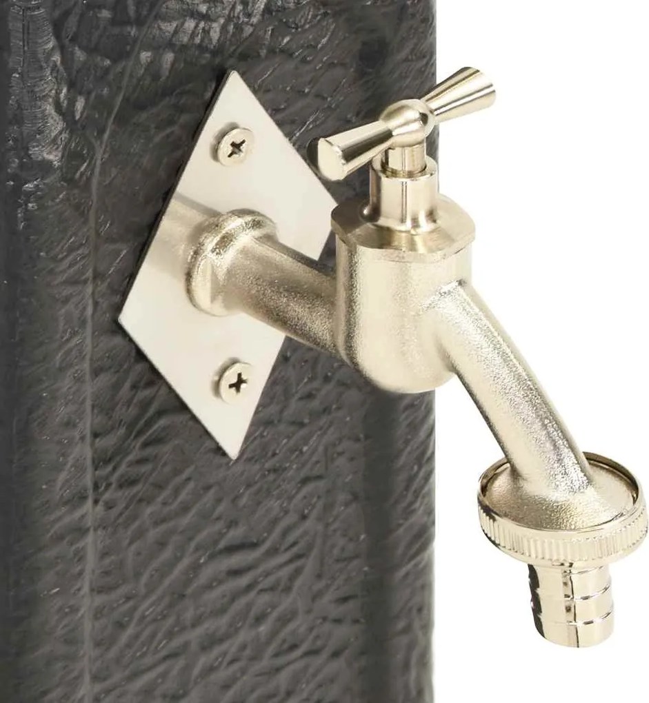 Zahradní sloupek na vodu s kohoutkem antracitový kamenný vzhled 316182