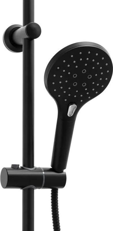 Erga Bergen, sprchová souprava s dešťovou hlavicí 25cm, černá matná, ERG-YKA-BP.BERGEN 25 BLK