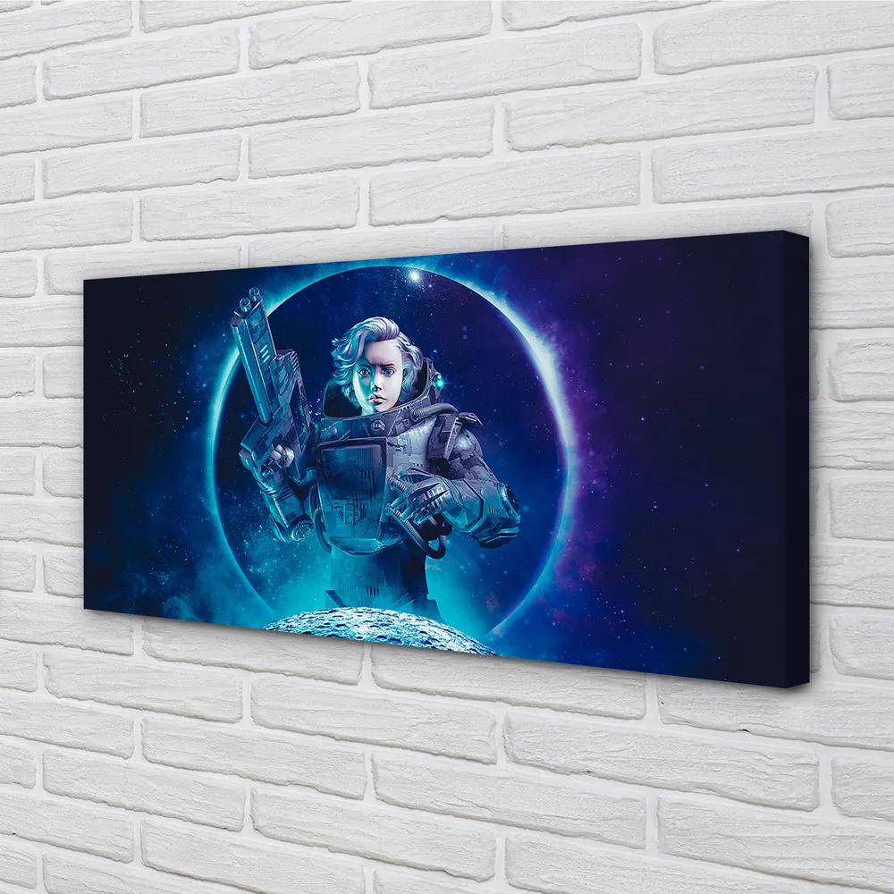 Obrazy na plátně Space žena moon 125x50 cm