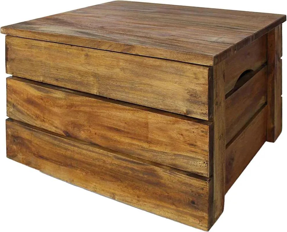 2dílná sada úložných boxů masivní mahagonové dřevo 244498