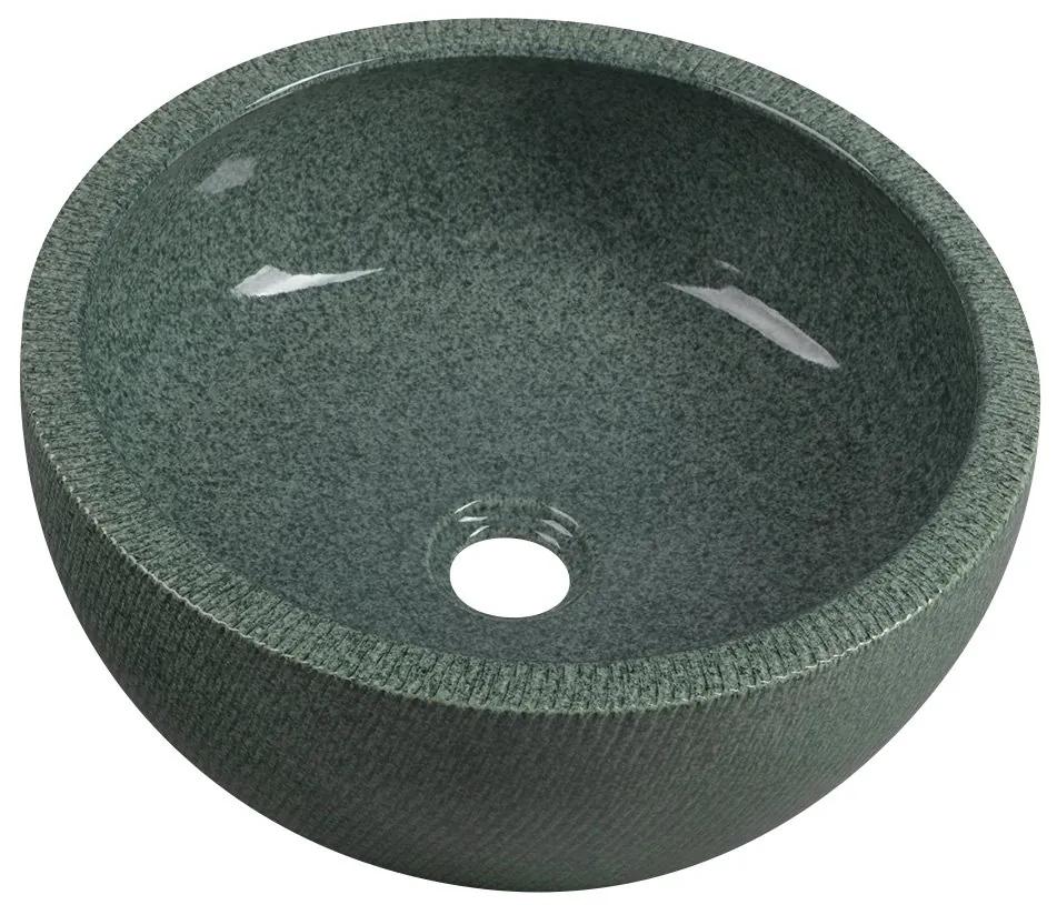 Sapho PRIORI keramické umyvadlo na desku, Ø 42 cm, zelená - PI013