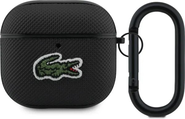 Lacoste Petit Pique Croc Logo Patch pouzdro AirPods 4 černé