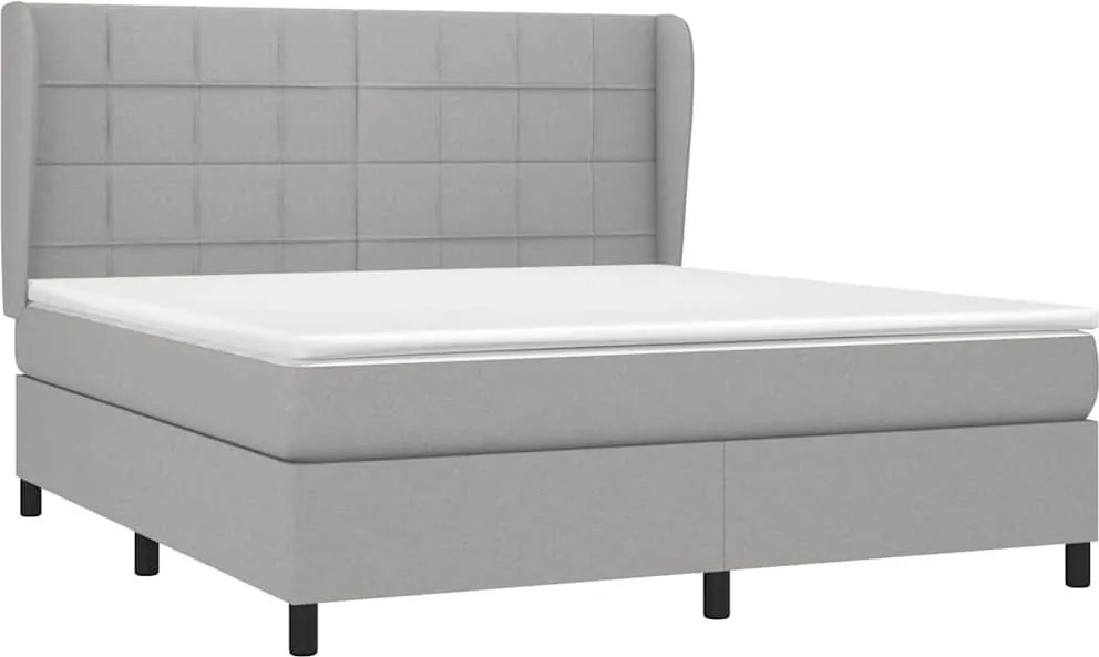 Box spring postel s matrací světle šedá 180 x 200 cm textil 3127981