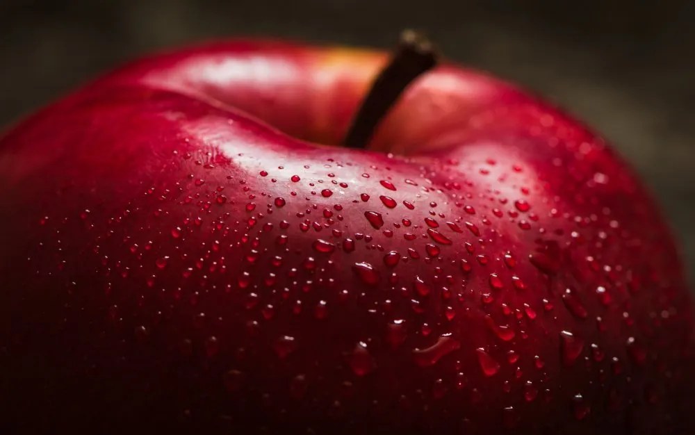 Vícedílný obraz Červené Jablko V Makro Měřítku Nedostatek Nedostatek Přírodní plátno 80x50