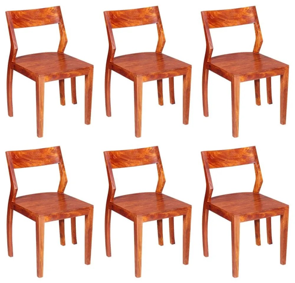 Petromila Jídelní židle 6 ks masivní akáciové dřevo sheesham