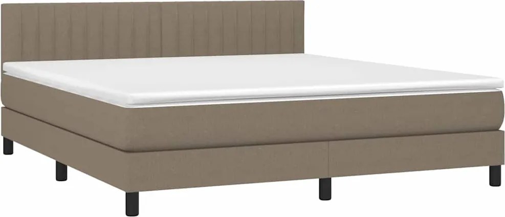 Box spring postel s matrací a LED taupe 160x200 cm textil 3133329