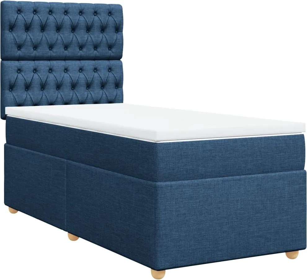 Box spring postel s matrací modrá 80x200 cm textil 3293420