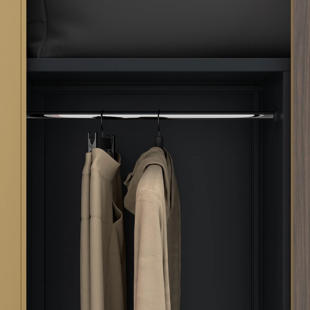 Víceúčelová kovová skříň antracitová / ořech, 900x1850x450 mm: DAWID Eco Design