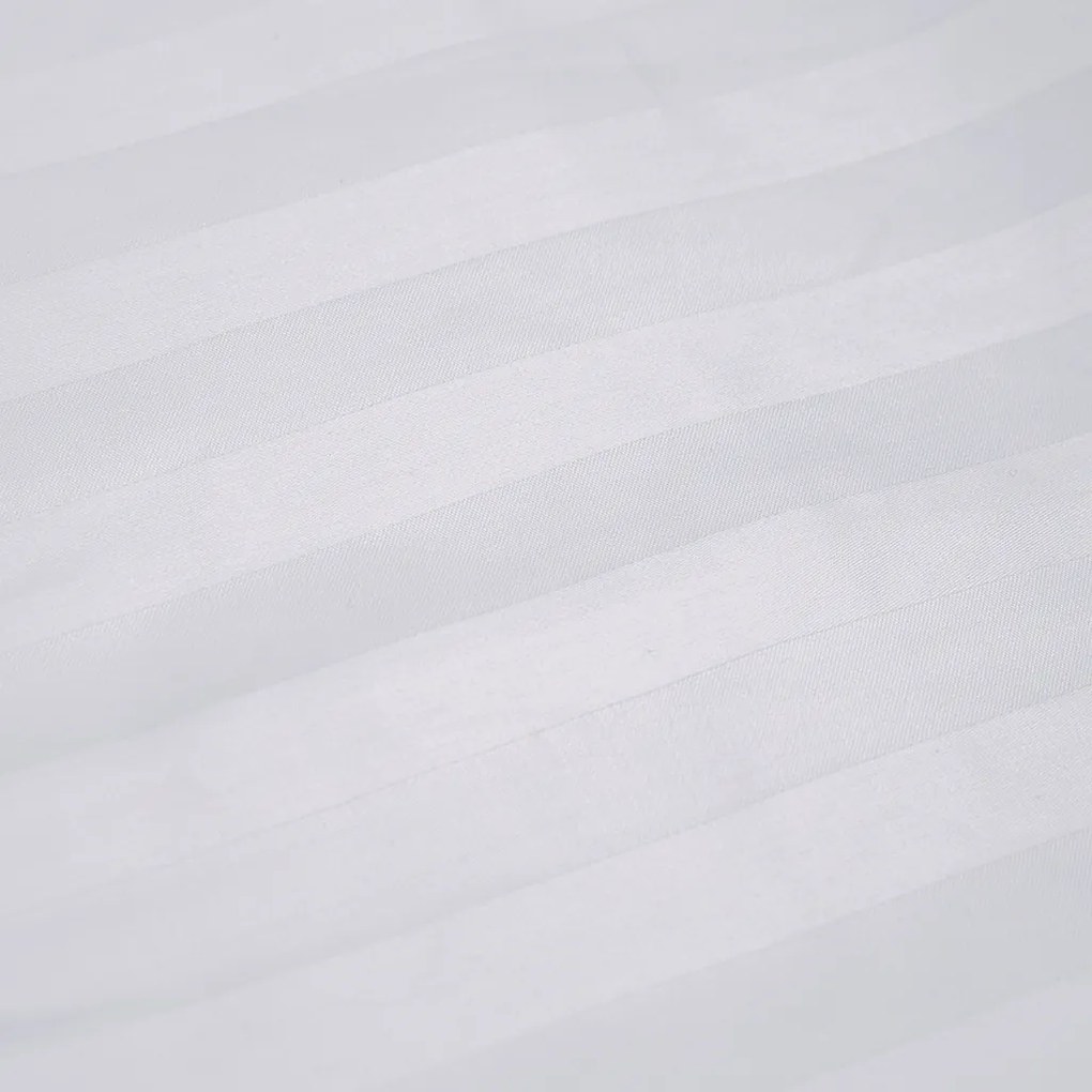 Hotelové povlečení ATLAS GRÁDL PURE bílé - 2 cm proužek česaná bavlna