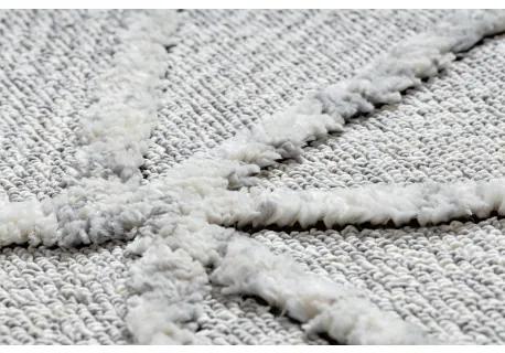 koberec SEVILLA Z791C mozaika šedá / bílá střapce, Berber, Maroko, velikost 140x190 cm | krásné koberce cz