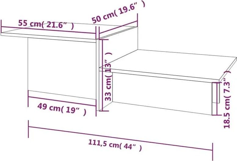 Konferenční stolek, dřevo, šedá, NoBi SANAM